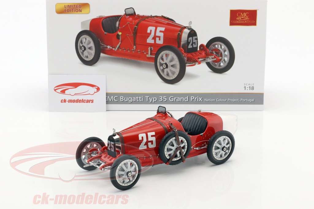 CMC 1:18 Bugatti Type 35 Grand Prix #25 Nation Colour Project Portugal ...