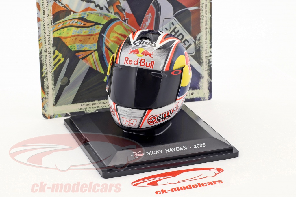 Altaya 1:5 Nicky Hayden wereldkampioen MotoGP 2006 helm GC010 model ...