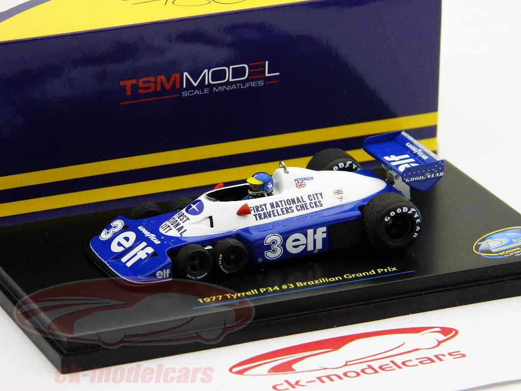 True Scale 1:43 R. Peterson Tyrrell P34 #3 Brazilian Grand Prix formula one 1977 TSM114353 model ...