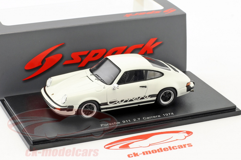 Spark 1:43 Porsche 911 2.7 Carrera year 1974 white S4997 model car ...