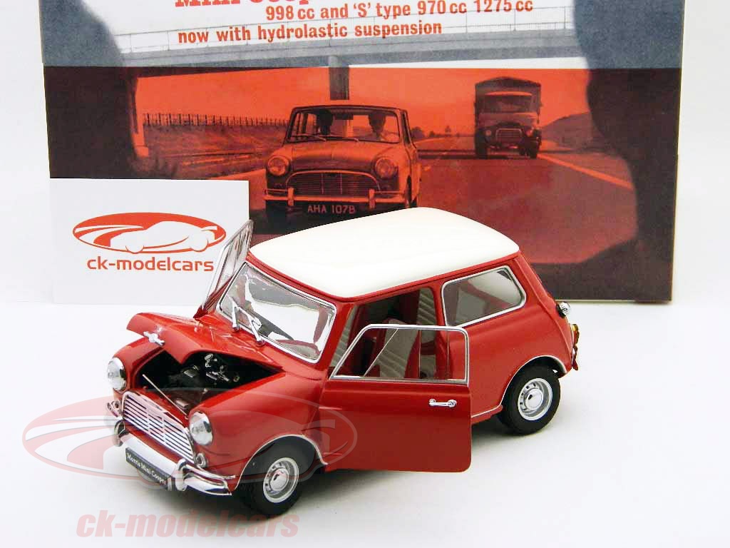 Kyosho 1:18 Morris Mini Cooper S MK-I 1275S Jaar 1967 rood / rood ...