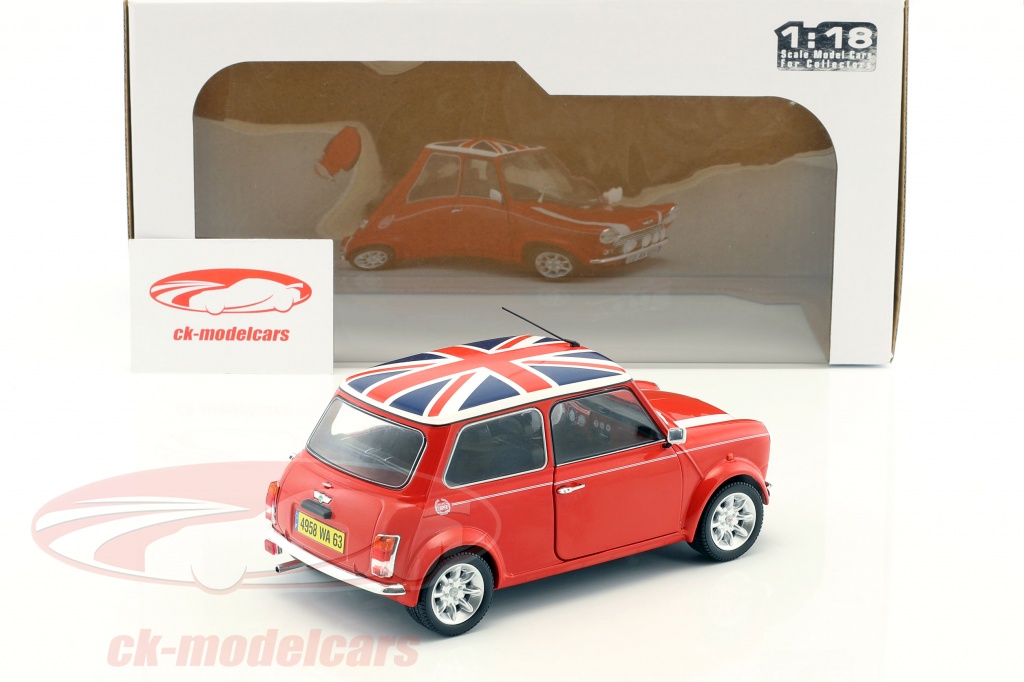 Solido 1:18 Mini Cooper 1.3i Sport Pack year 1997 red with Union Jack ...