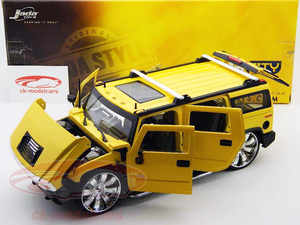 Jadatoys 1:18 Hummer H2 Bj. 2003 yellow tuning version 63002 model car ...