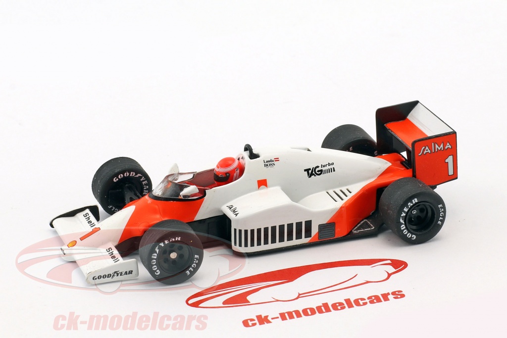 Minichamps 1:43 Niki Lauda McLaren MP4/2B #1 Formel 1 1985 mit Vitrine ...
