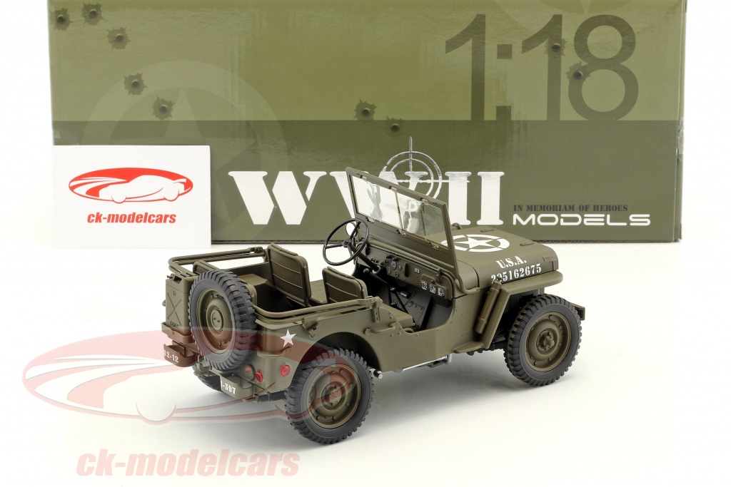 Welly 1:18 Jeep Willys MB US Army Baujahr 1941 olivgrün 18055Cgn ...