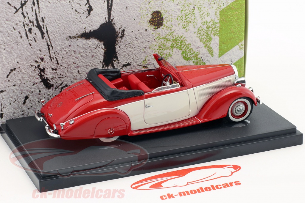 AutoCult 1:43 Mercedes-Benz 230 (W153) Graber Cabriolet year 1939 red / cream White 05010 model ...