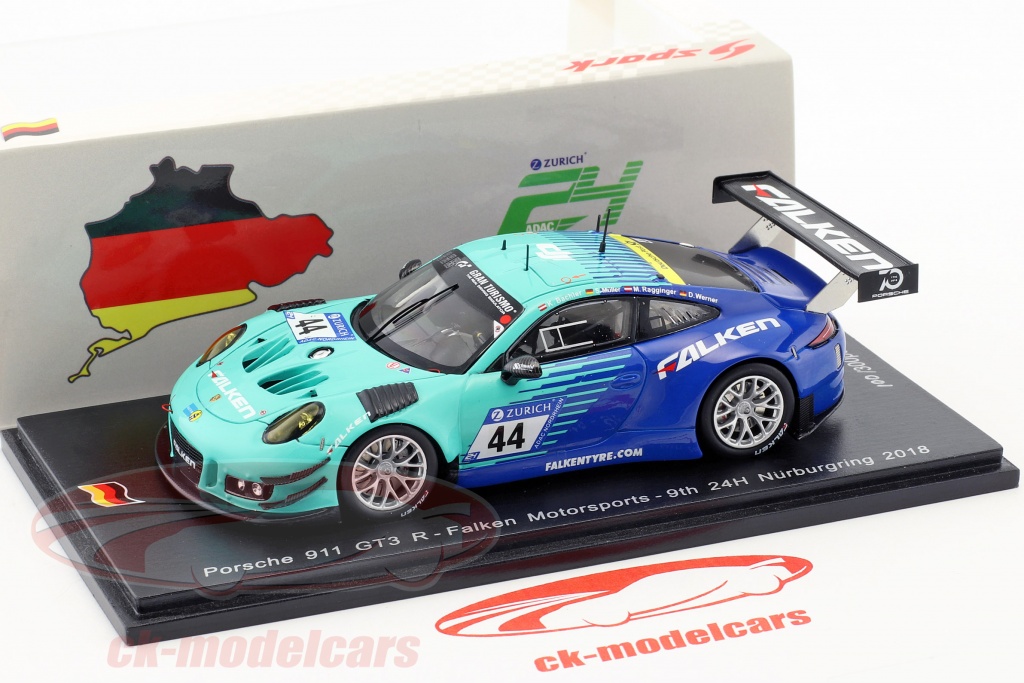 Spark 1:43 Porsche 911 GT3 R #44 9th 24h Nürburgring 2018 Falken ...