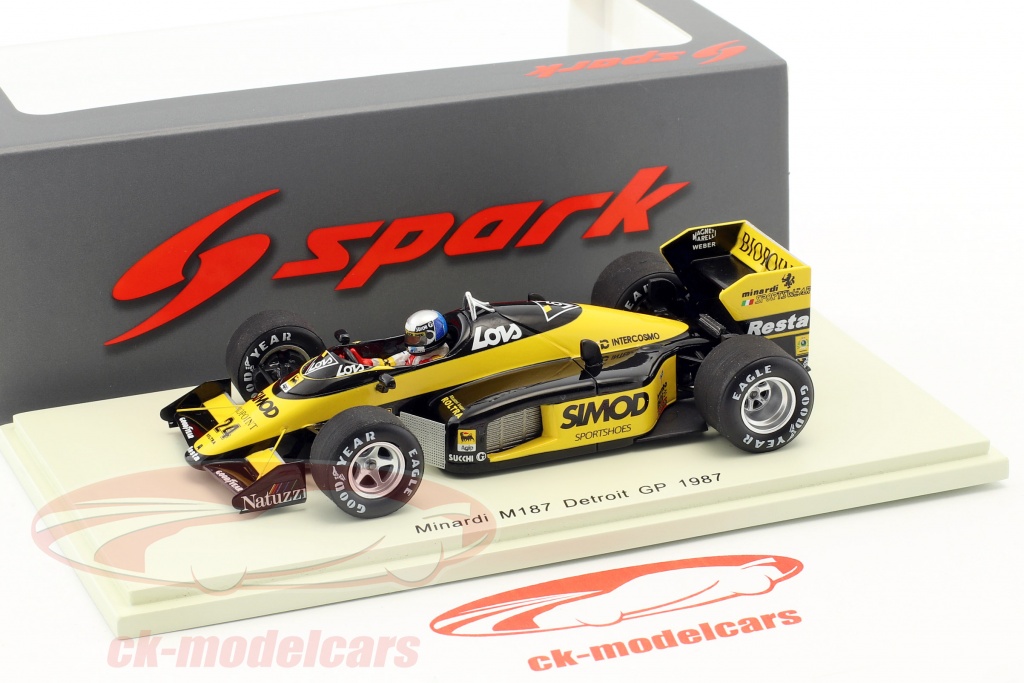 Spark 1:43 Alessandro Nannini Minardi M187 #24 United States GP Detroit ...