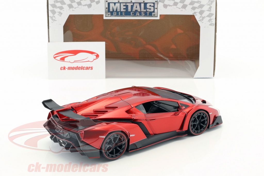 Jadatoys 1:24 Lamborghini Veneno year 2017 candy red 99325r model car ...