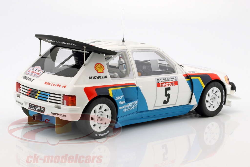 Ottomobile 1:12 Peugeot 205 T16 Evo2 #5 gagnant Rallye Tour de Corse 1986 Saby, Fauchille G021 ...