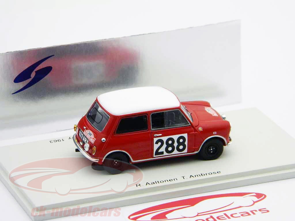 Spark 1:43 Morris Mini Cooper #288 3rd Rallye Monte Carlo 1963 S1187 ...