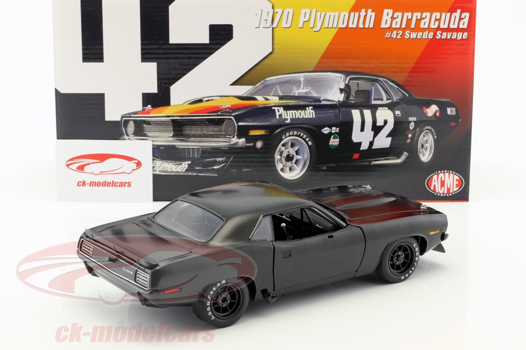 GMP 1:18 Plymouth Trans Am Cuda year 1970 mat black A1806108 model car ...