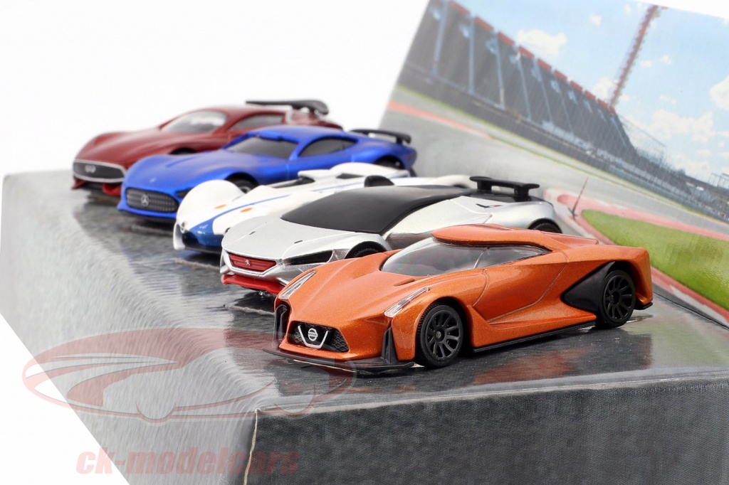 Majorette 1:64 5-Car Set Vision Gran Turismo 赤 / ブルー / 白 / 銀 / オレンジ ...