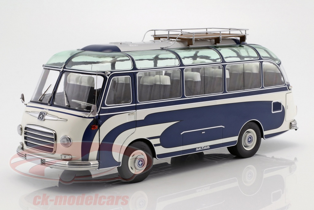 Schuco 1:18 Setra S6 Bus year 1956 blue / white 450034700 model car ...