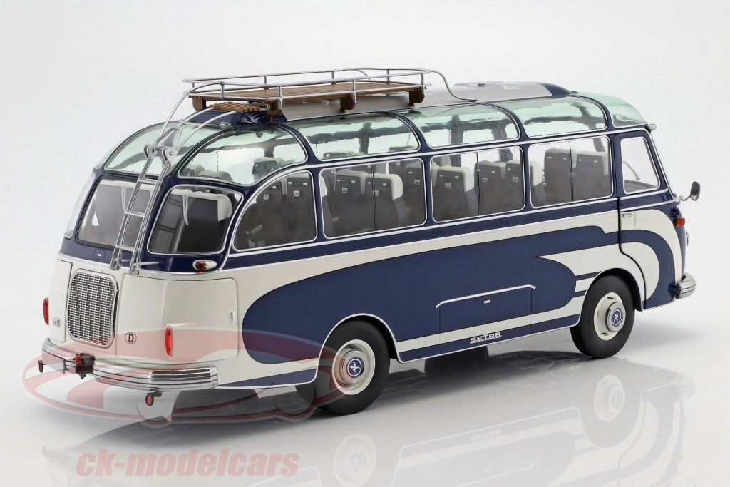 Schuco 1:18 Setra S6 Bus year 1956 blue / white 450034700 model car ...