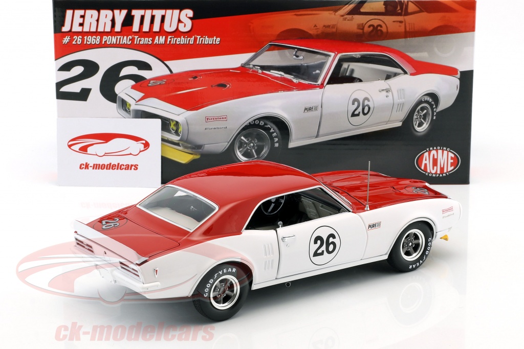 GMP 1:18 Pontiac Firebird #26 Trans Am 1968 Jerry Titus white / red ...