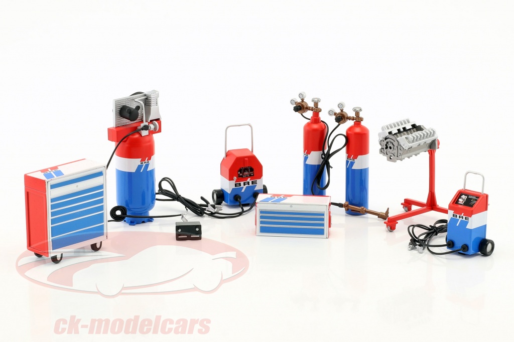 Shop Tool Set Brock Racing Enterprises (BRE) red / white / blue 1:18 ...