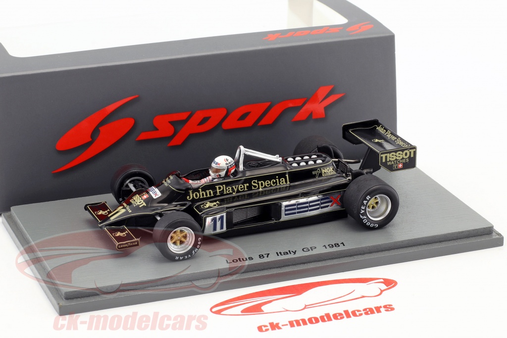 Spark 1:43 Elio de Angelis Lotus 87 #11 4th Italien GP Formel 1 1981 ...