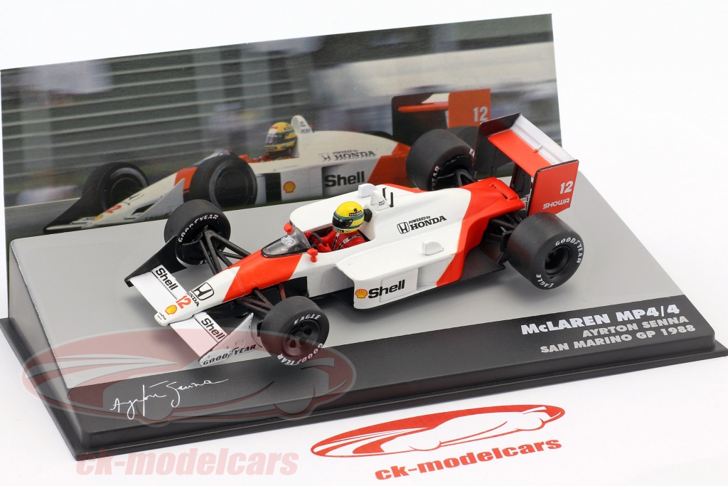 Altaya 1:43 Ayrton Senna McLaren MP4/4 #12 Winner San Marino GP Formula 1 1988 CK51589 model car ...