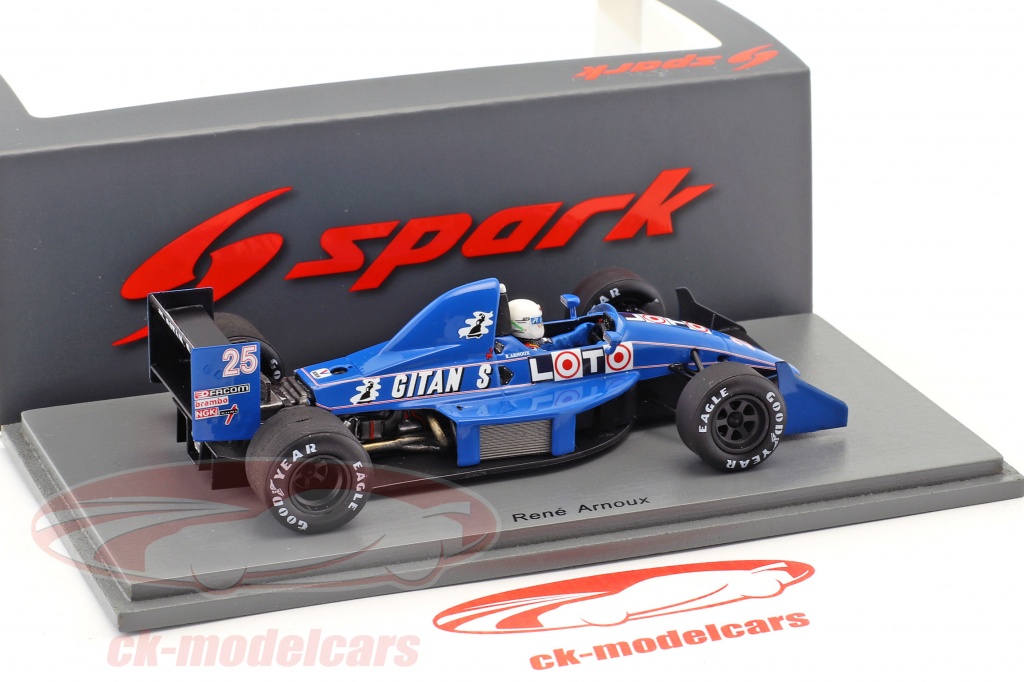 Spark 1:43 Rene Arnoux Ligier JS31 #25 Japan GP formula 1 1988 S3968 model car S3968 9580006939685