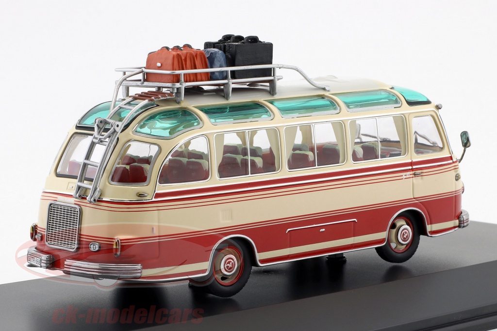 Schuco 1:43 Setra S6 bus With luggage beige / red 450292500 model car ...