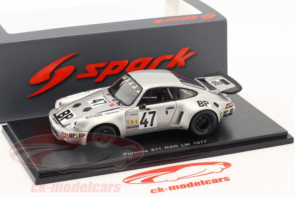 Spark 1:43 Porsche 911 Carrera RSR #47 24h LeMans 1977 Verney, Snobeck, Metge, Striebig S7500 ...