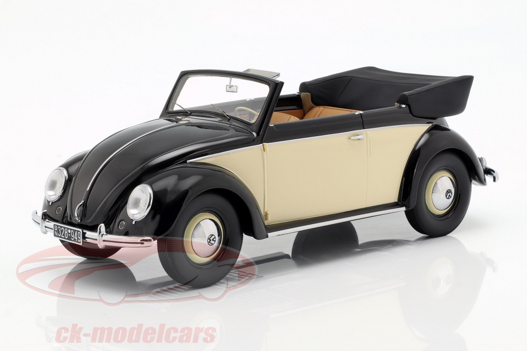 Minichamps 1:18 Volkswagen VW Käfer Cabriolet イヤー 1949 黒 / ポリッシュ ...