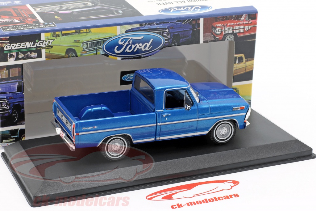 Greenlight 1:43 Ford F-100 Pick-Up camión año de construcción 1970 azul ...