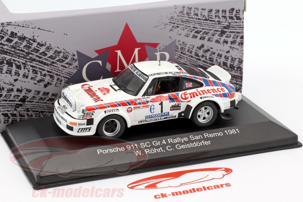 CMR 1:43 Porsche 911 SC Gr.4 #1 Rallye San Remo 1981 Röhrl, Geistdörfer ...
