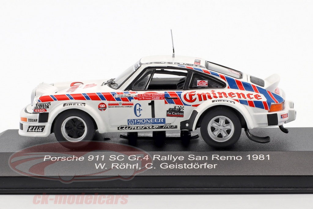 CMR 1:43 Porsche 911 SC Gr.4 #1 Rallye San Remo 1981 Röhrl, Geistdörfer ...