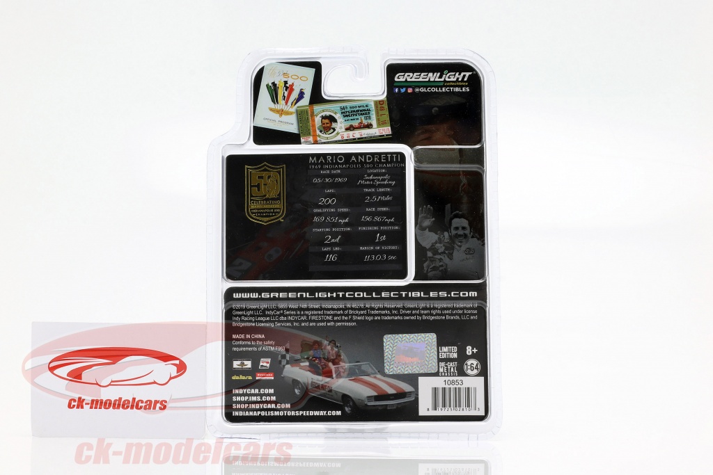 Greenlight 1:64 Mario Andretti 50th Anniversary Indy 500 champion 1969 ...