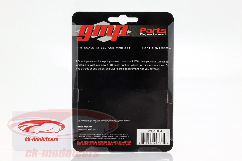 GMP 1:18 Trans Am Five Spoke Wheel & Tire Set (18833) 18834 model car ...