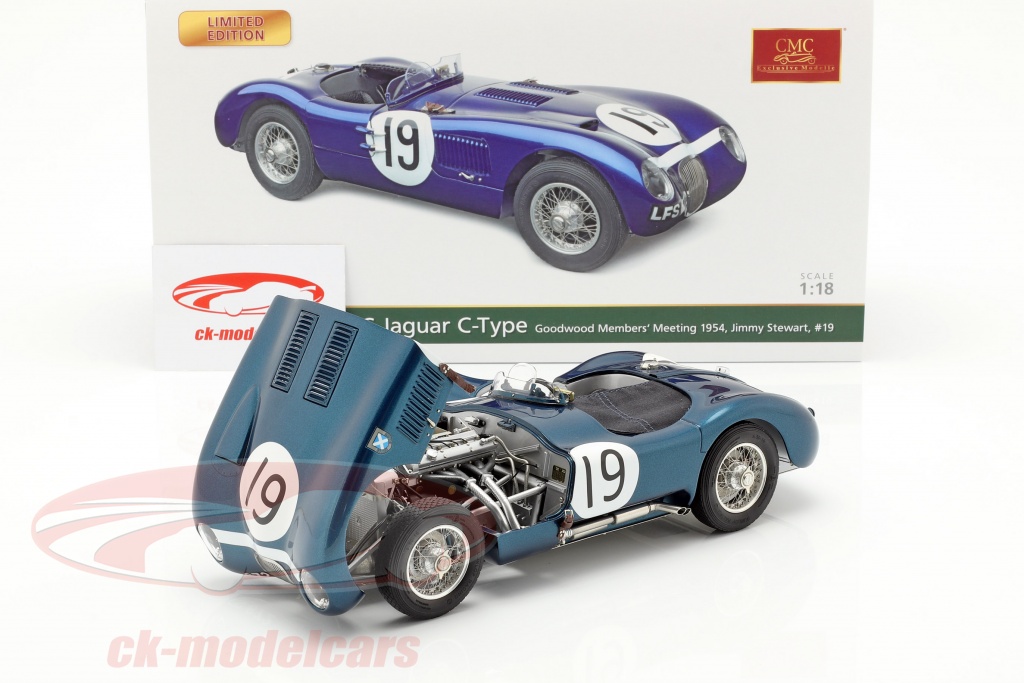 CMC 1:18 Jaguar C-Type #19 Goodwood Member's Meeting 1954 Jimmy Stewart ...