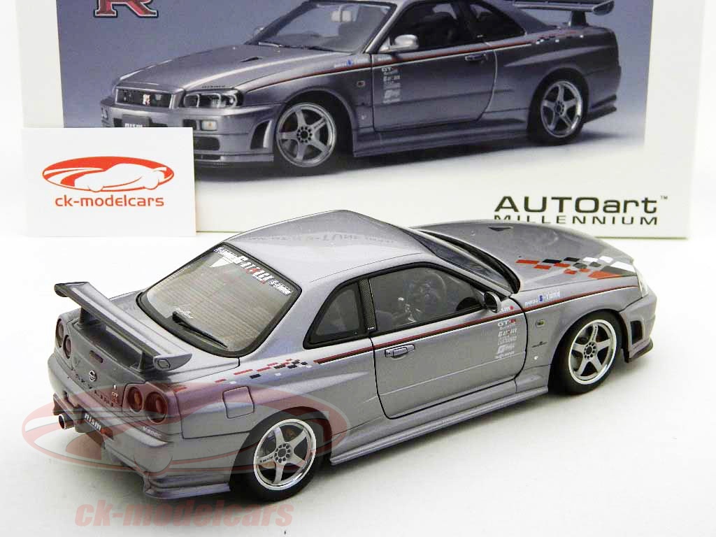 AUTOart 1:18 Nissan Skyline GT-R R-Tune (R34) athlete silver 77358 ...