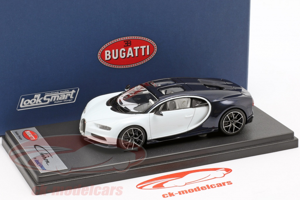 LookSmart 1:43 Bugatti Chiron Skyview blanco / azul oscuro metálico ...
