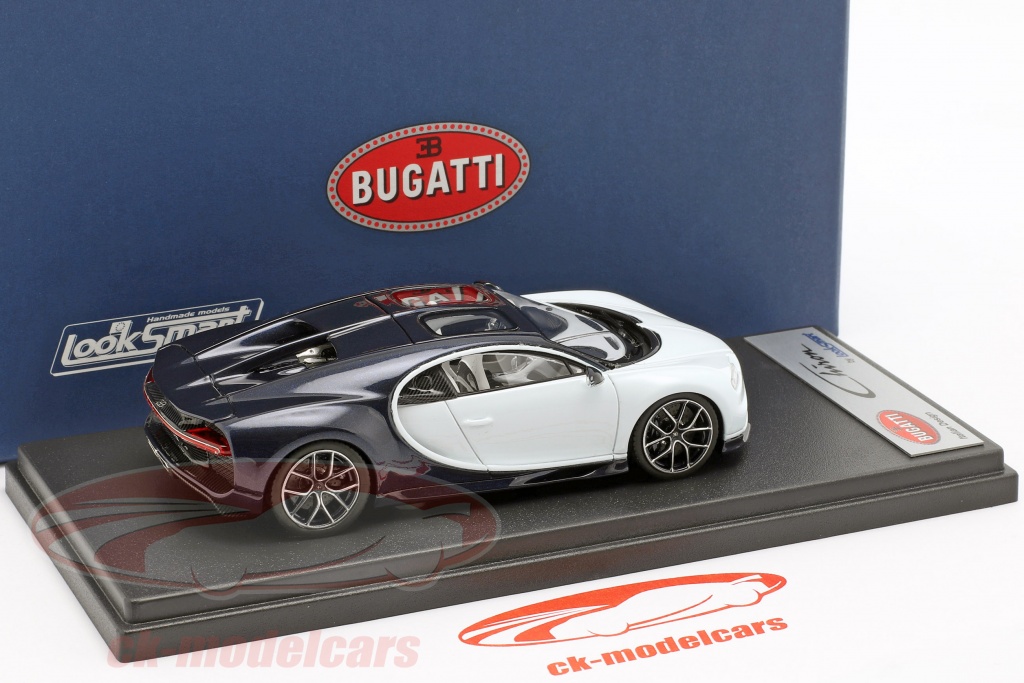 LookSmart 1:43 Bugatti Chiron Skyview blanco / azul oscuro metálico ...