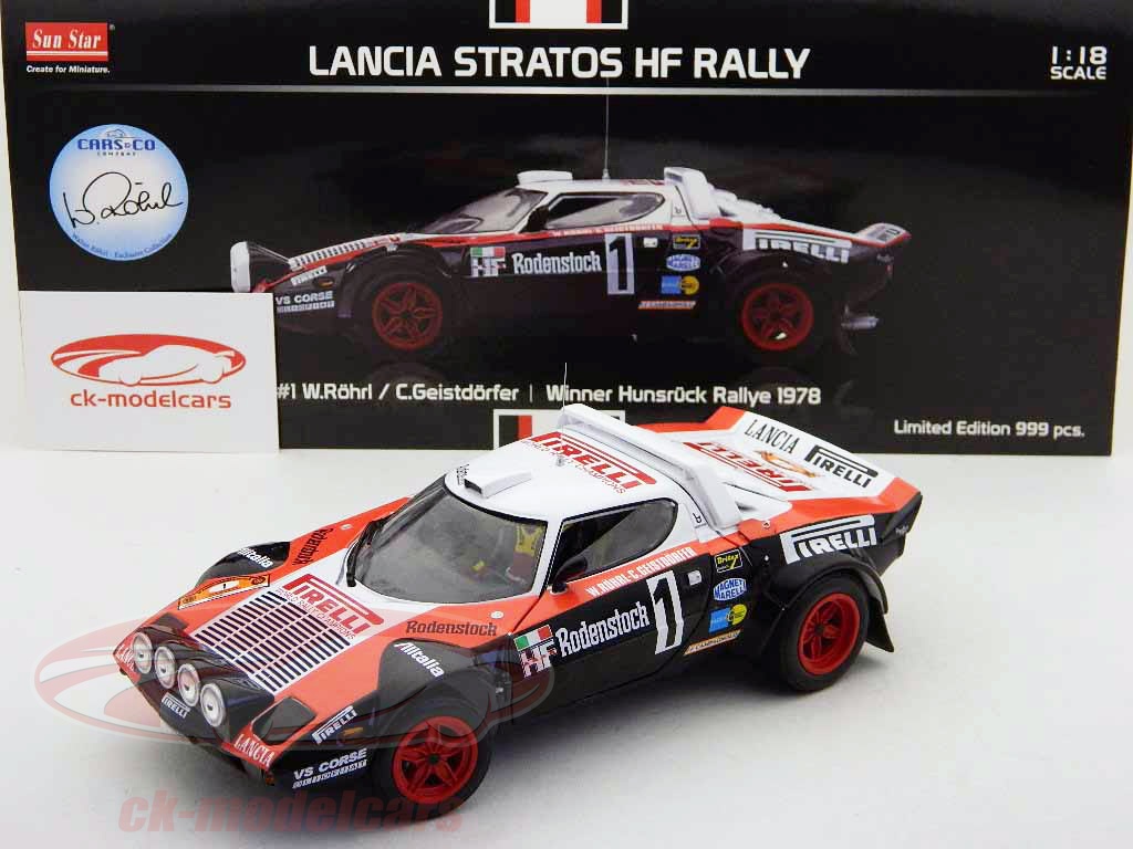 Sun Star Models 1:18 Lancia Stratos HF Rally #1 Winner Hunsrueck Rallye ...