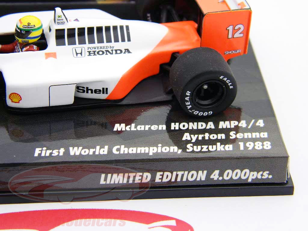 Minichamps 1:43 A. Senna McLaren Honda MP 4/4 Monde Suzuka Legend ...