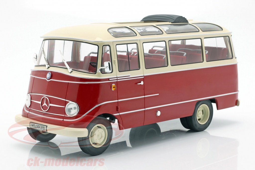 Norev 1:18 Mercedes-Benz O319 bus Year 1960 red / beige 183410 model car 183410 3551091834106