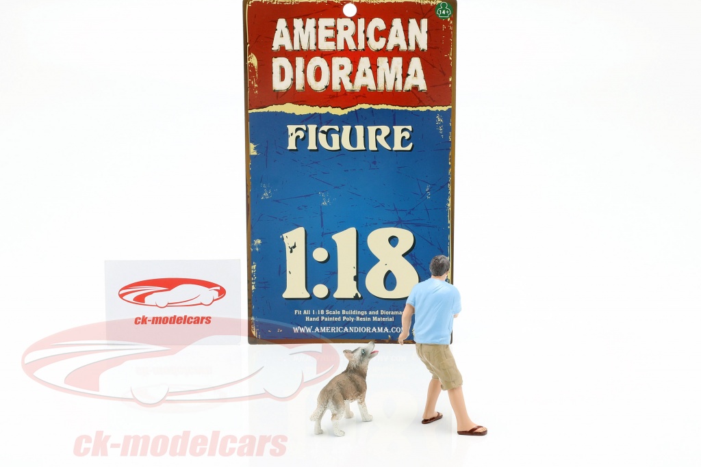 American Diorama 1:18 Man with dog figure set AD23889 model car AD23889 ...