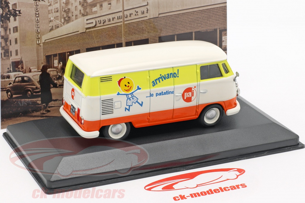 Altaya 1:43 Volkswagen VW T1c bus year 1965 white / orange / yellow ...