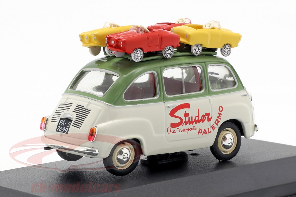 Altaya 1:43 Fiat 600 Multipla van Studer year 1959 green / cream white ...