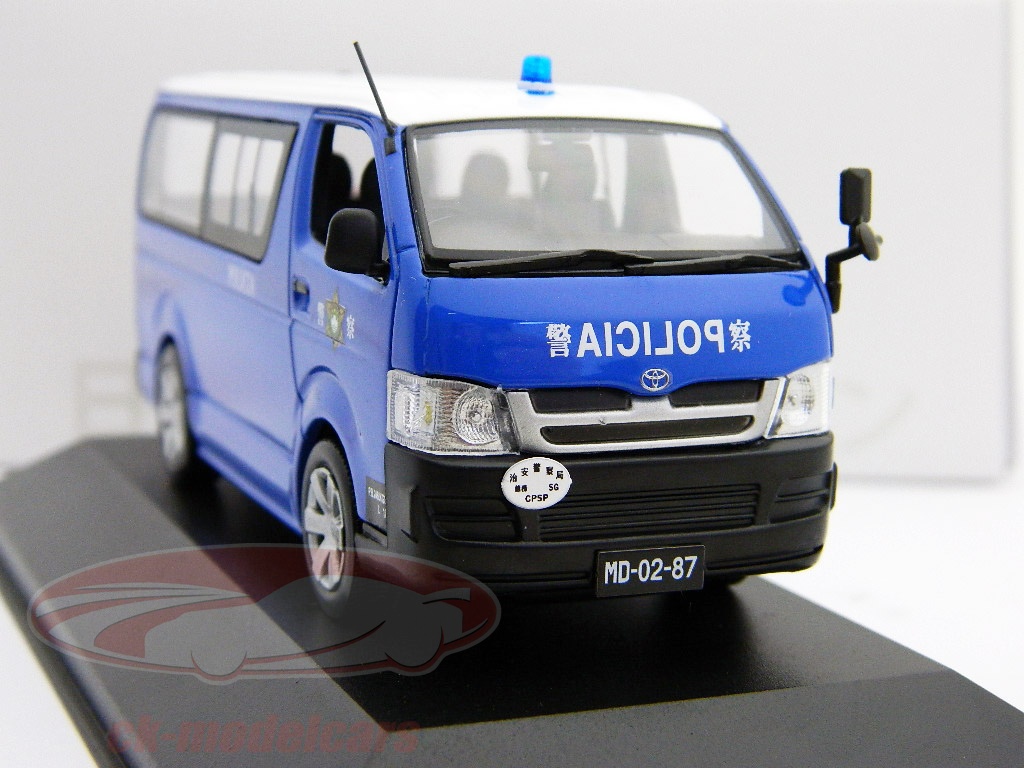 JCollection 1:43 Toyota Hiace Macau police blue 2009 JC213 model car ...