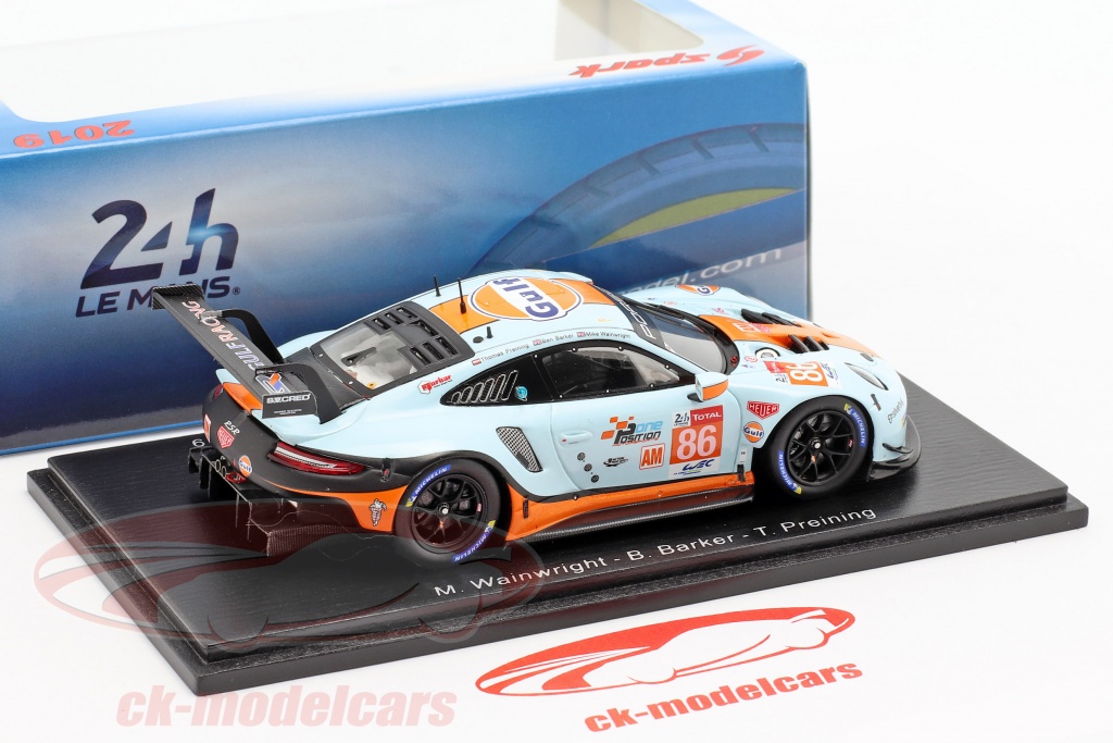 Spark 1:43 Porsche 911 RSR #86 24h LeMans 2019 Gulf Racing S7946 modelo coche S7946 9580006979469