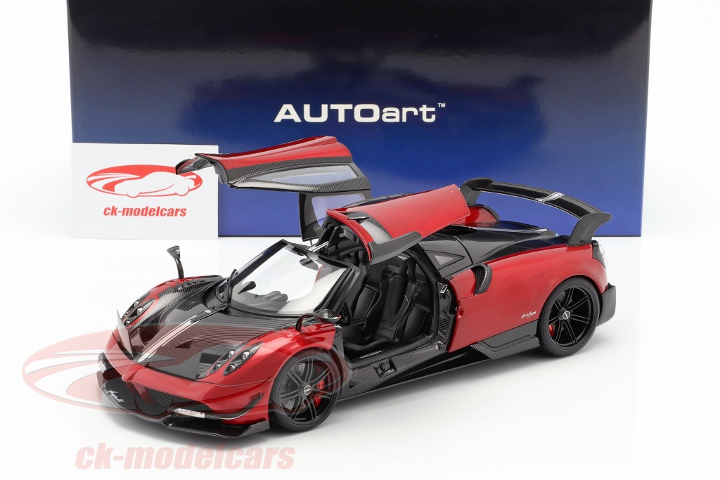 AUTOart 1:18 Pagani Huayra BC Baujahr 2016 Dubai rot / carbon 78276 ...