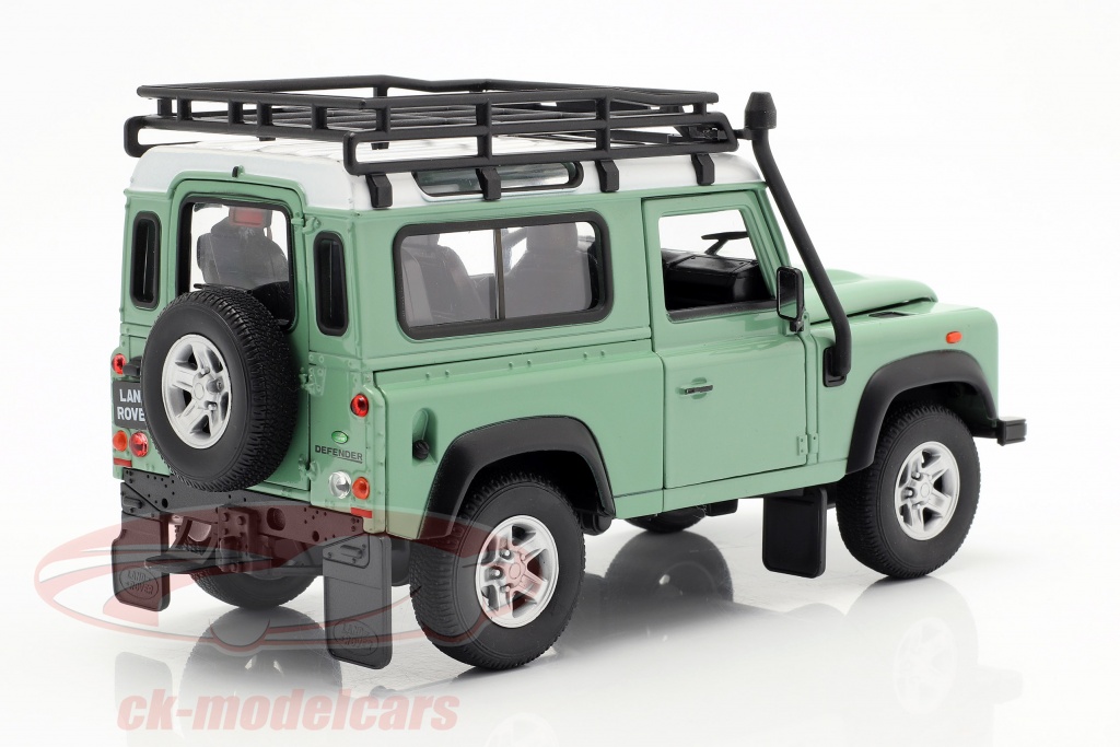 Welly 1:24 Land Rover Defender met dak rek groen / wit 22498SPgnw model ...