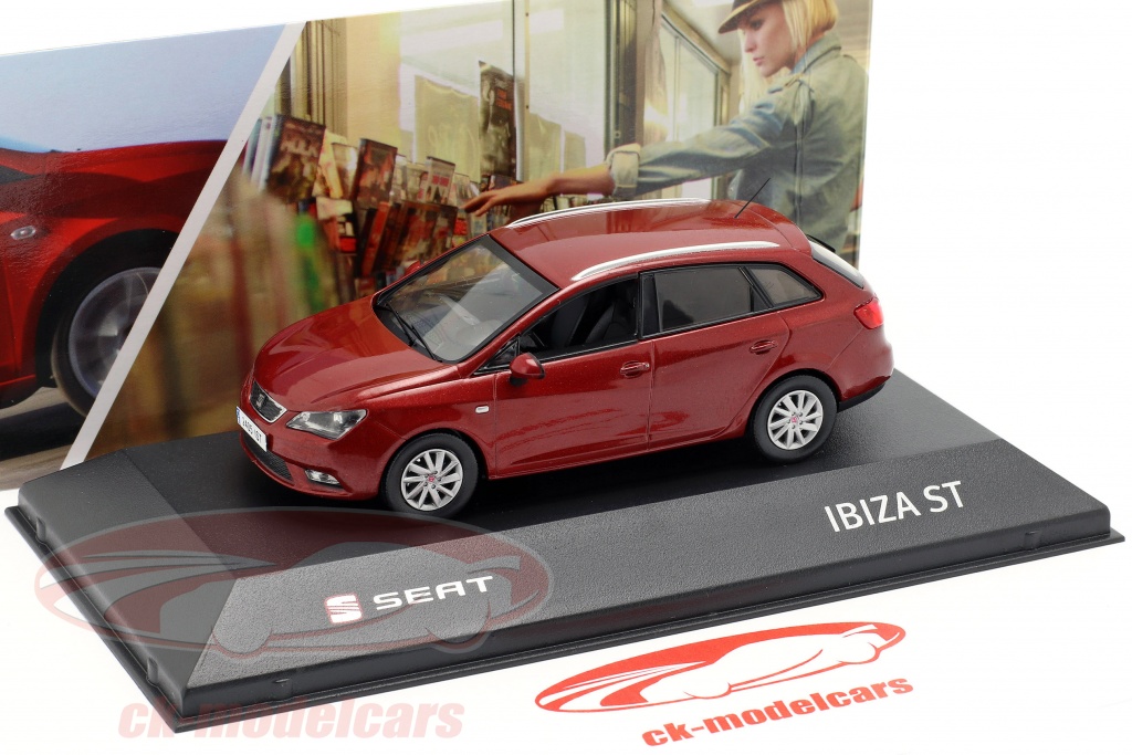 Seat 1:43 Ibiza ST oscuro rojo metálico seat27 modelo coche seat27