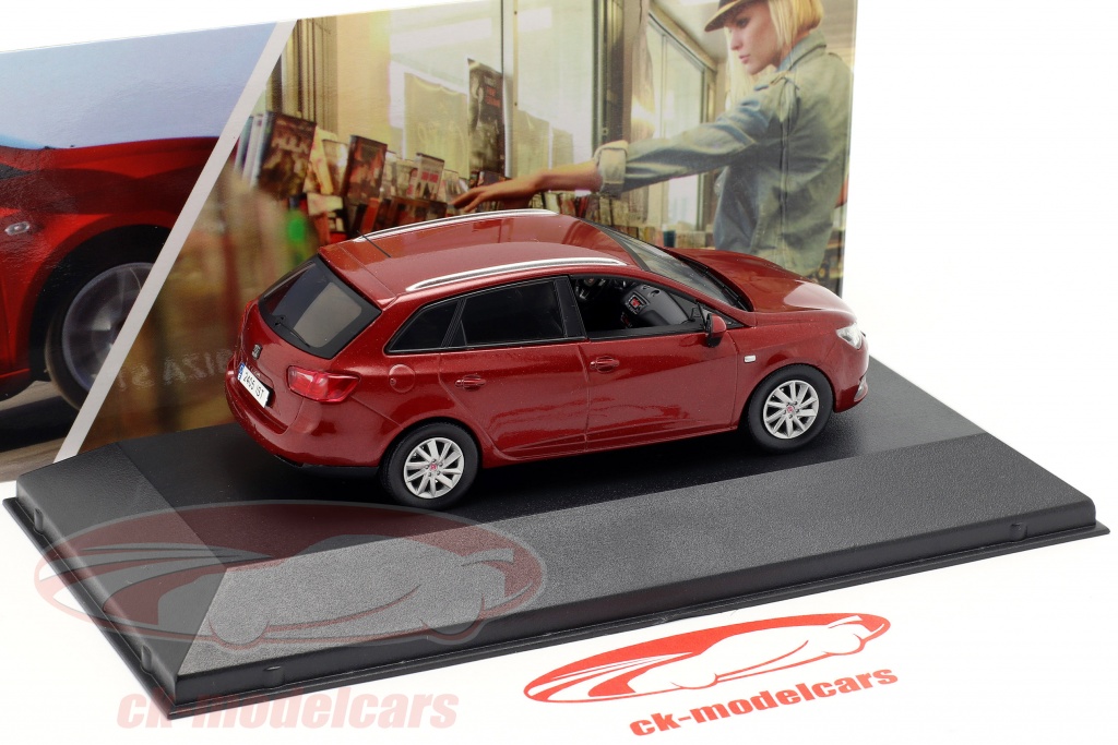 Seat 1:43 Ibiza ST oscuro rojo metálico seat27 modelo coche seat27