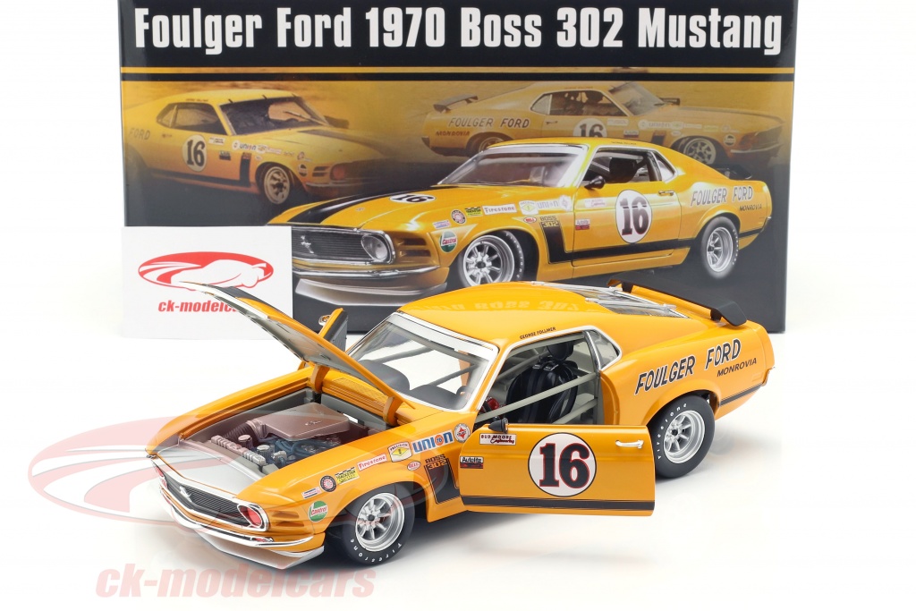 GMP 1:18 Ford Mustang Boss 302 #16 Trans Am Series 1970 George Follmer 1801835 model car 1801835