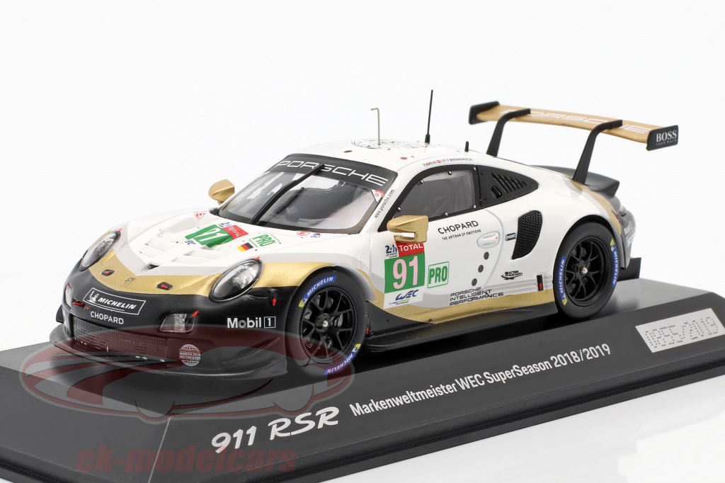 Spark 1:43 Porsche 911 RSR #91 campeón del mundo WEC SuperSeason 2018/2019 24hLeMans ...